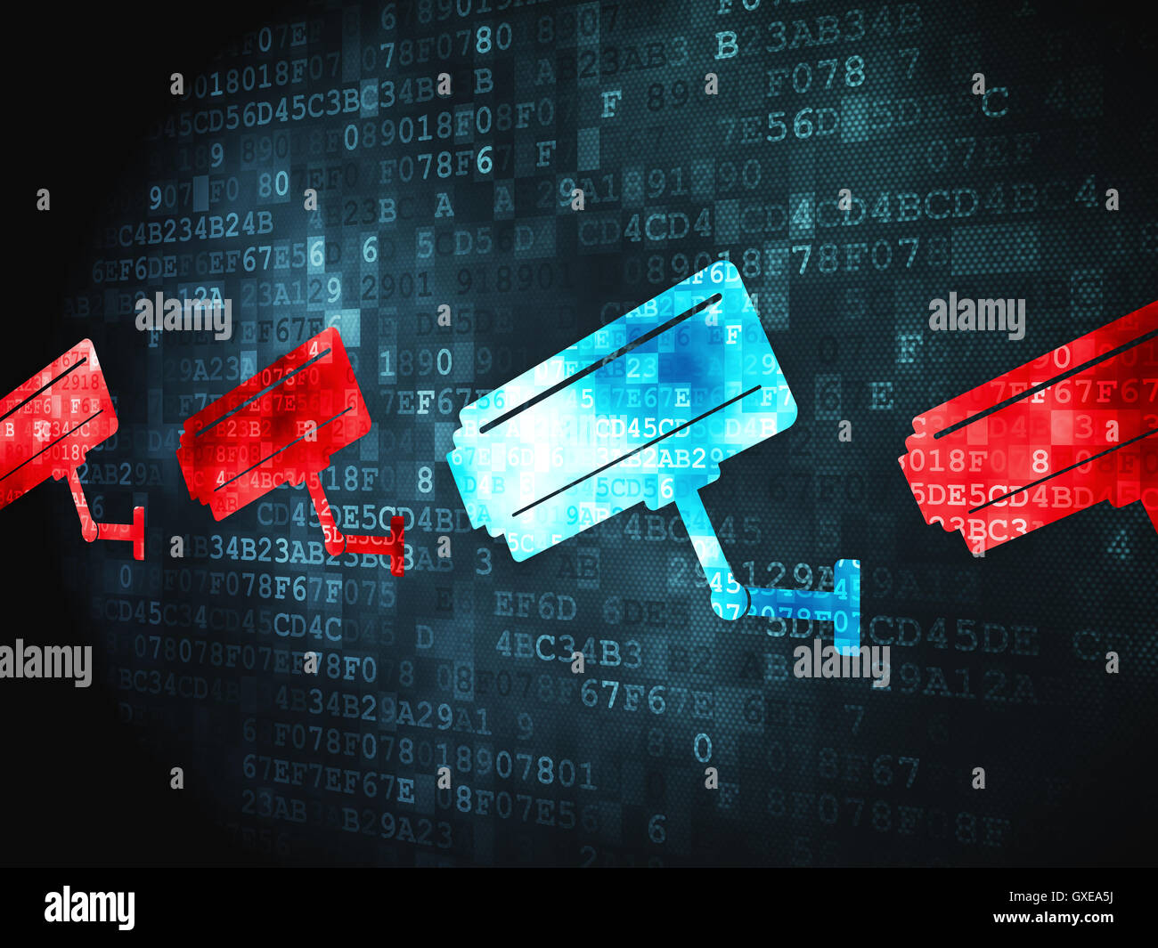 Privacy concept: Cctv Camera on digital background Stock Photo - Alamy