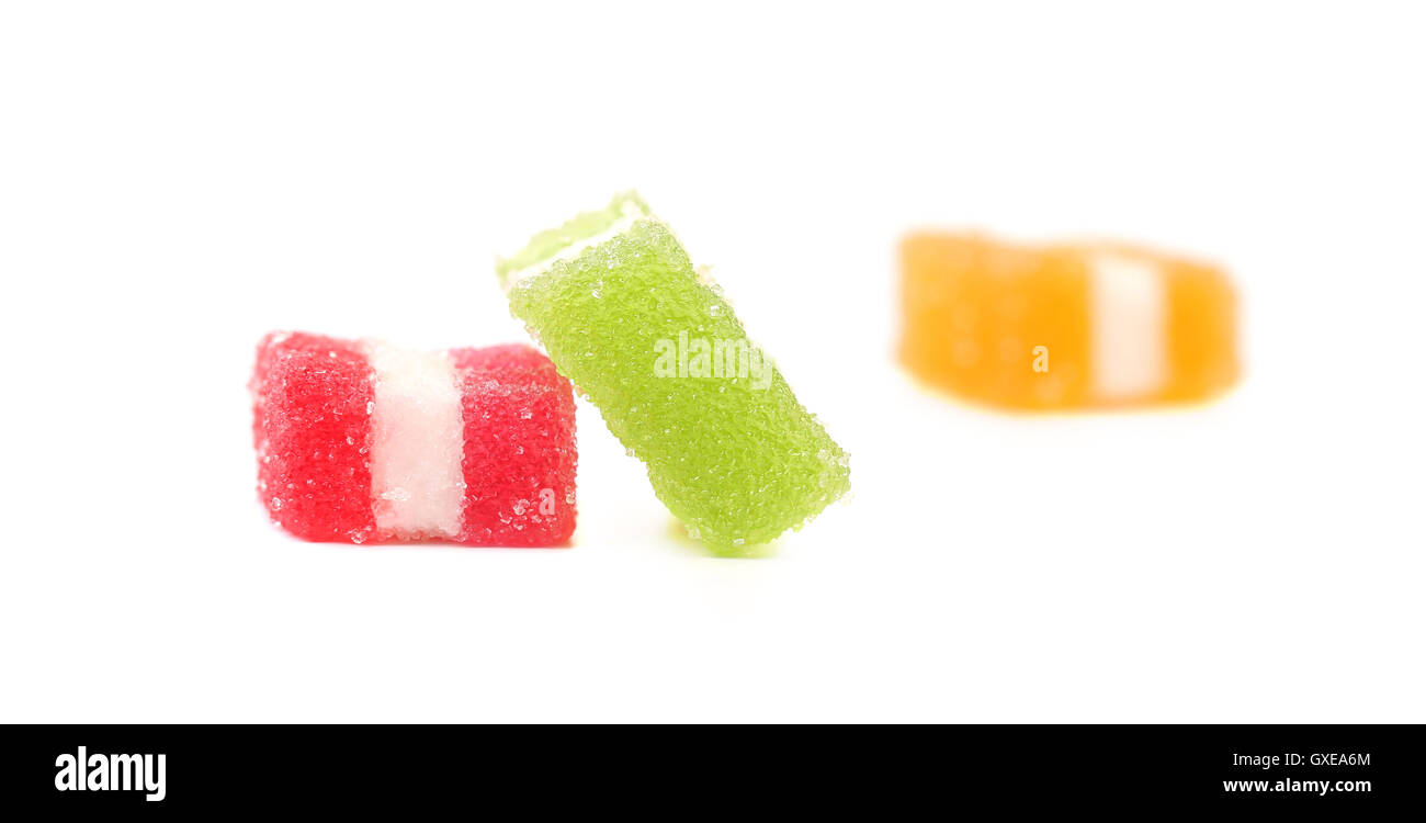 Three different fruit-paste candies Stock Photo - Alamy