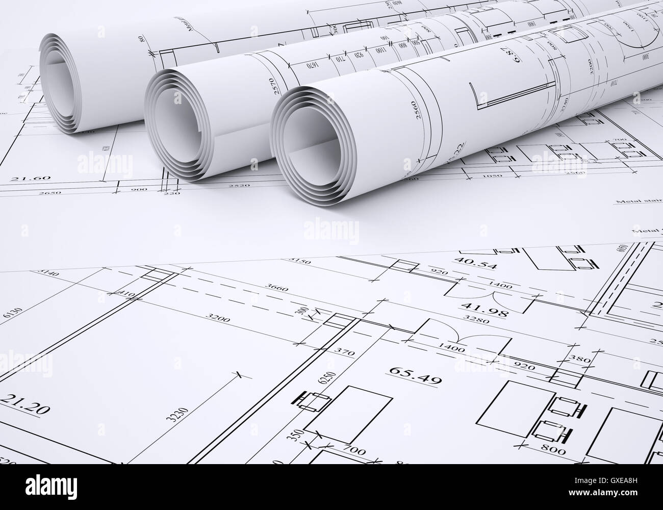 Engineer house plan line hi-res stock photography and images - Alamy