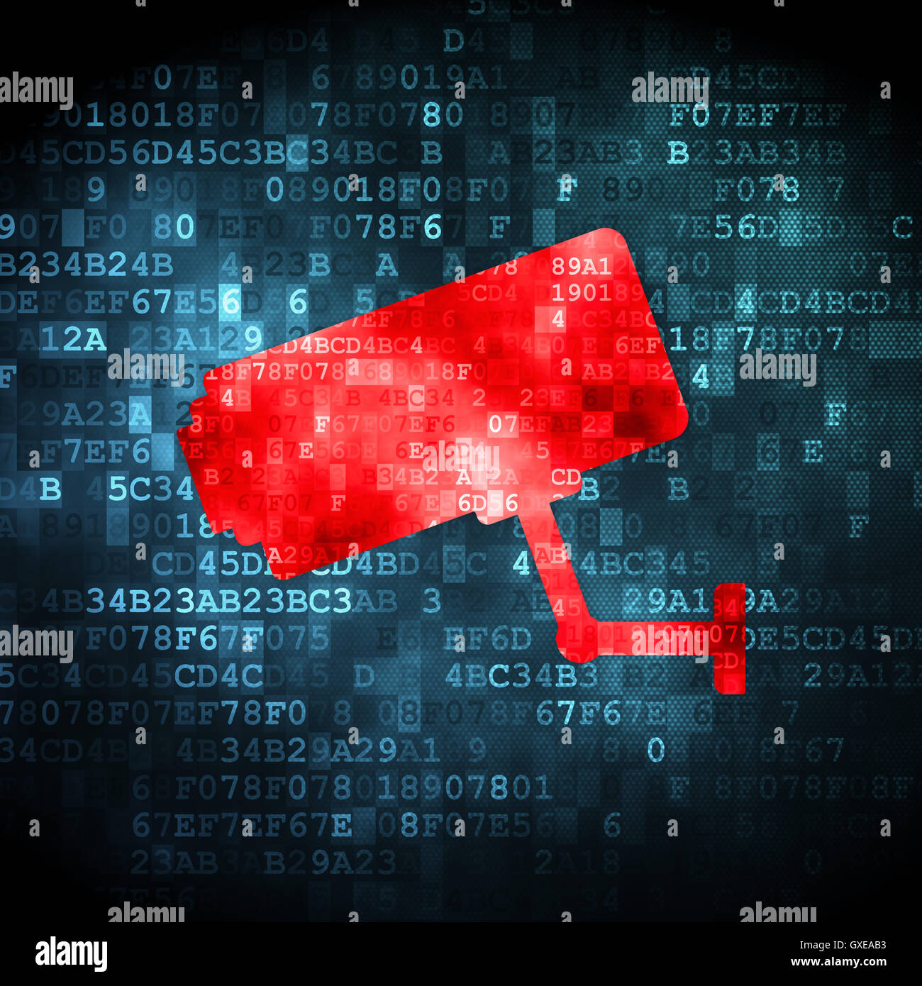 Security concept: Cctv Camera on digital background Stock Photo - Alamy