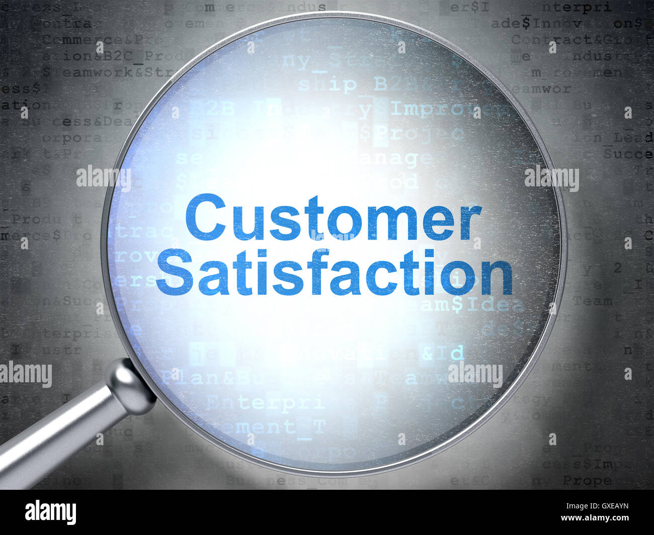 Advertising concept: Customer Satisfaction with optical glass Stock Photo - Alamy