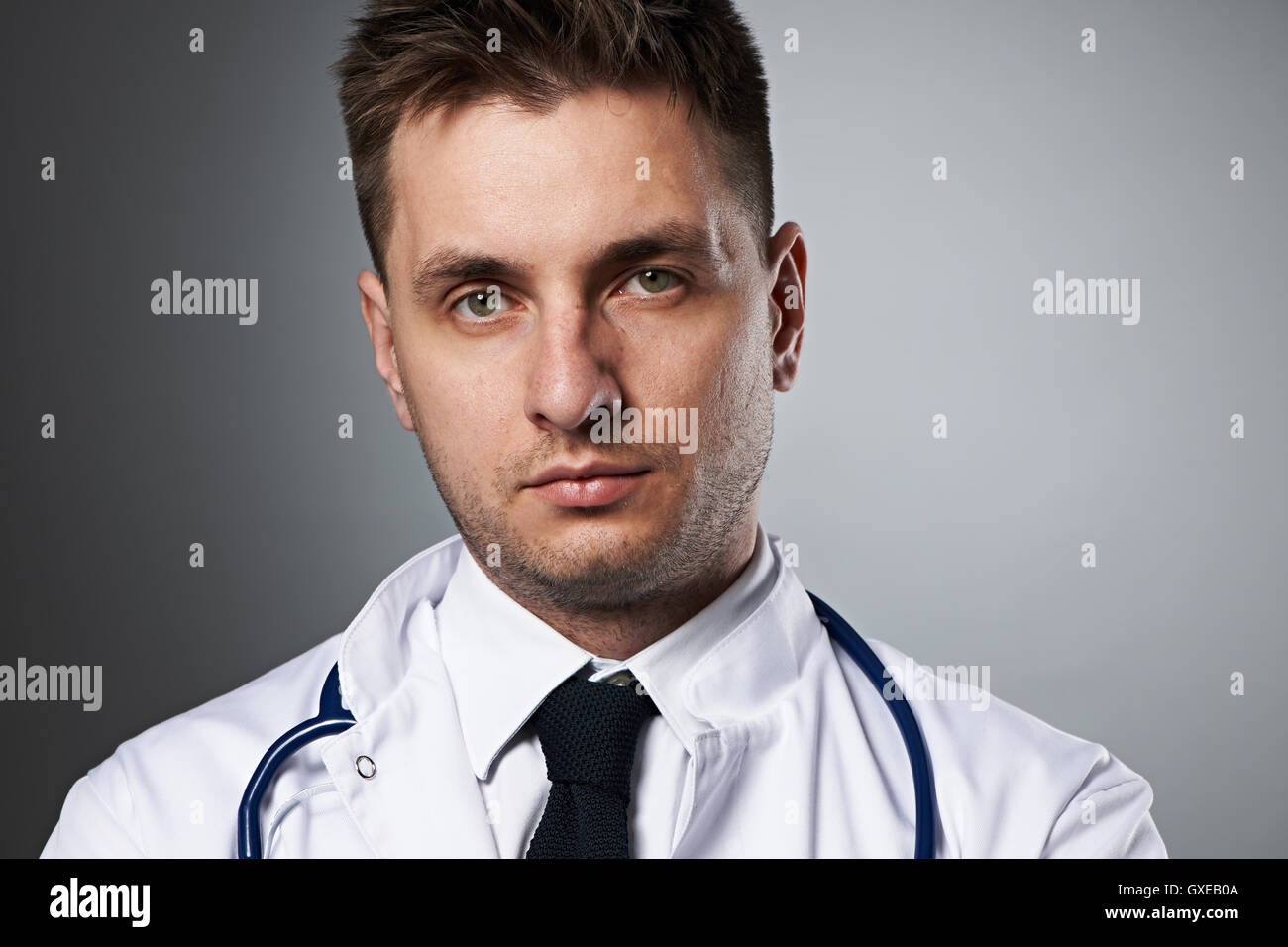 Medical doctor with stethoscope portrait Stock Photo - Alamy