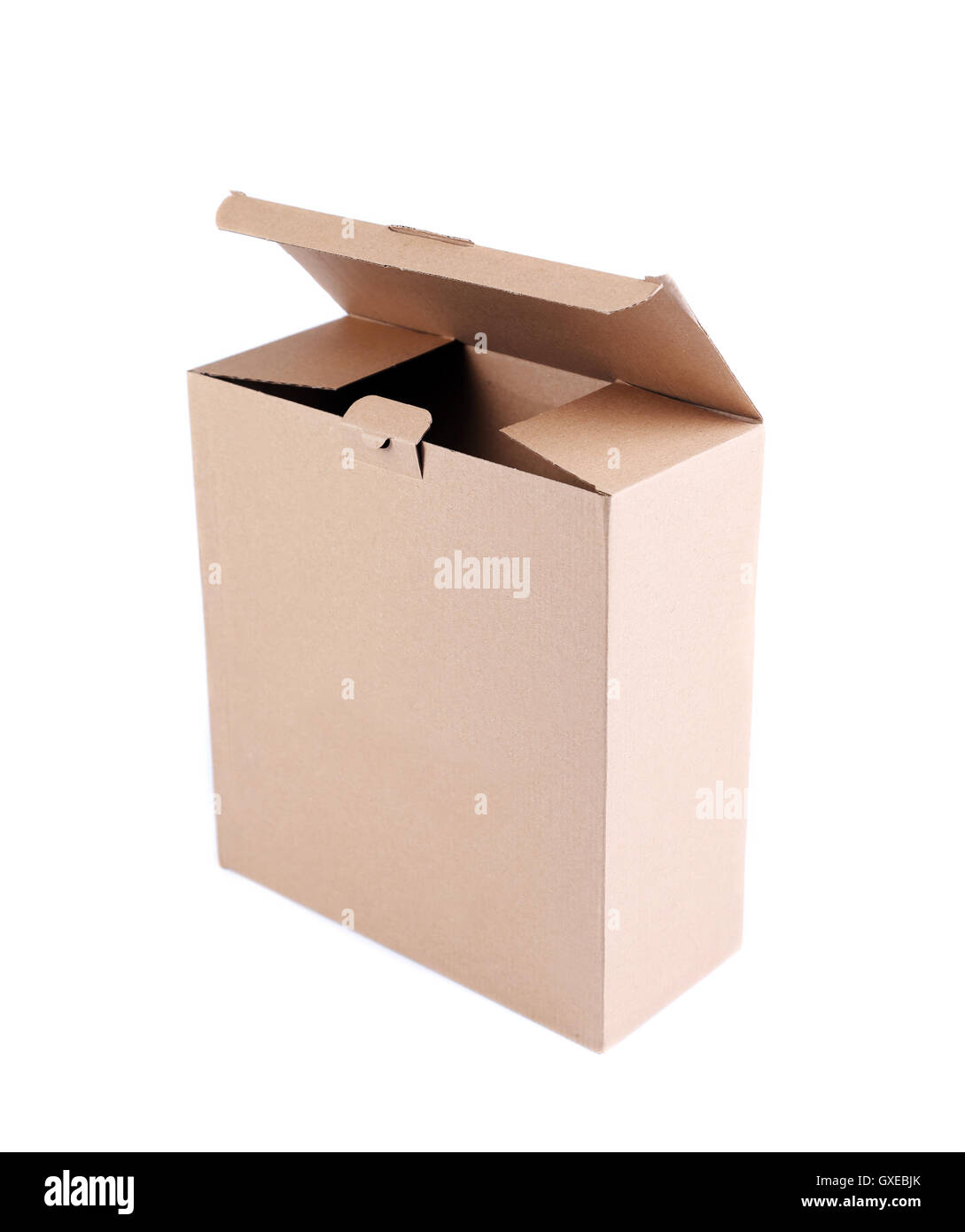 Opened empty cardboard box isolated Stock Photo - Alamy