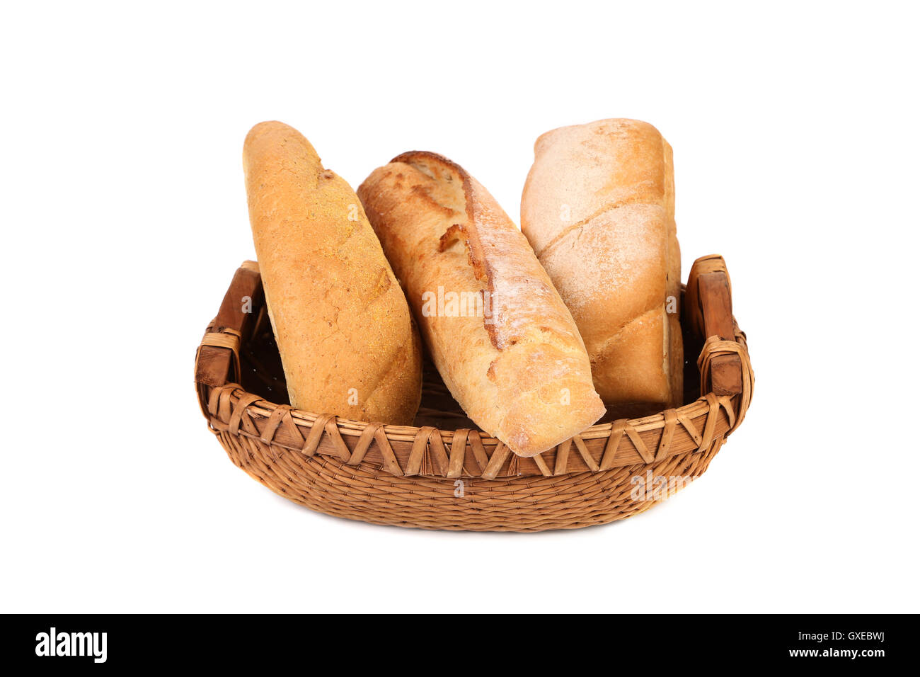 Composition of breads in basket Stock Photo - Alamy