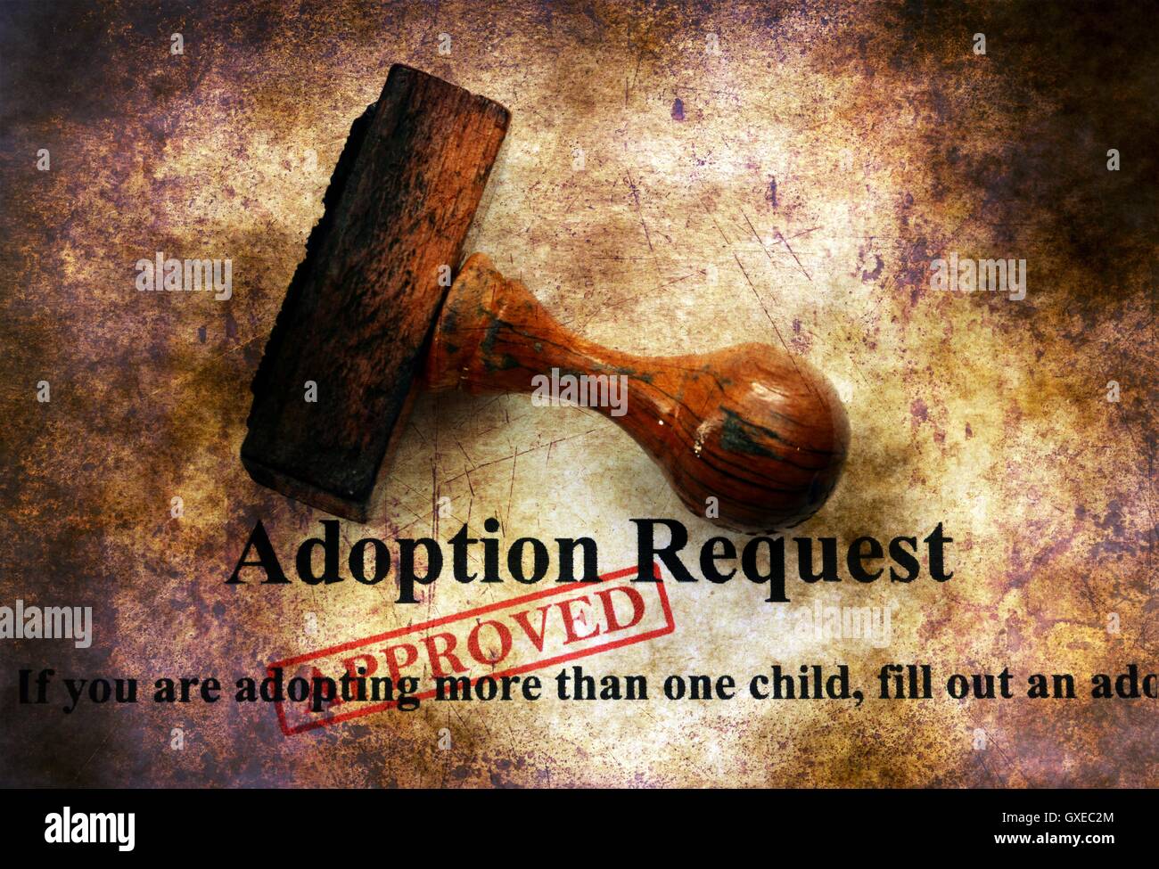 Adoption request grunge concept Stock Photo - Alamy