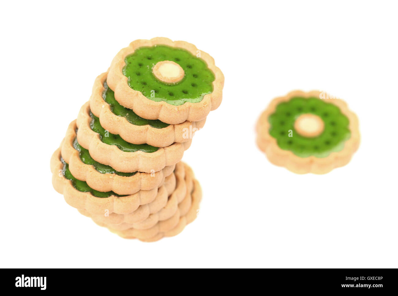 Stack of kiwi biscuits Stock Photo - Alamy