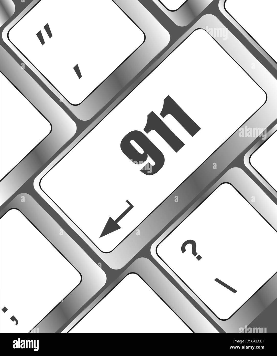 Computer keyboard with the 911 sign Stock Photo - Alamy