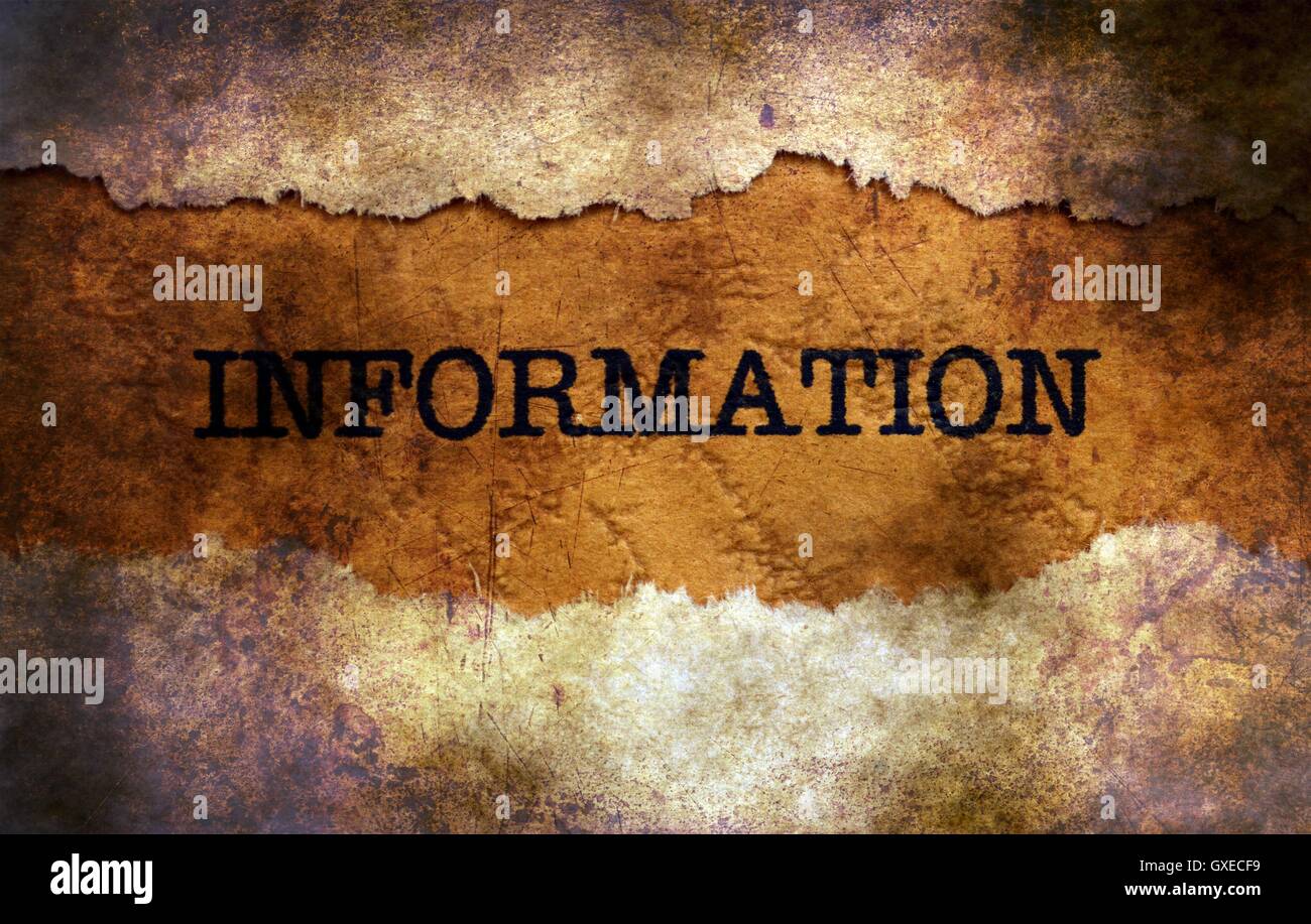Information text on grunge background Stock Photo - Alamy