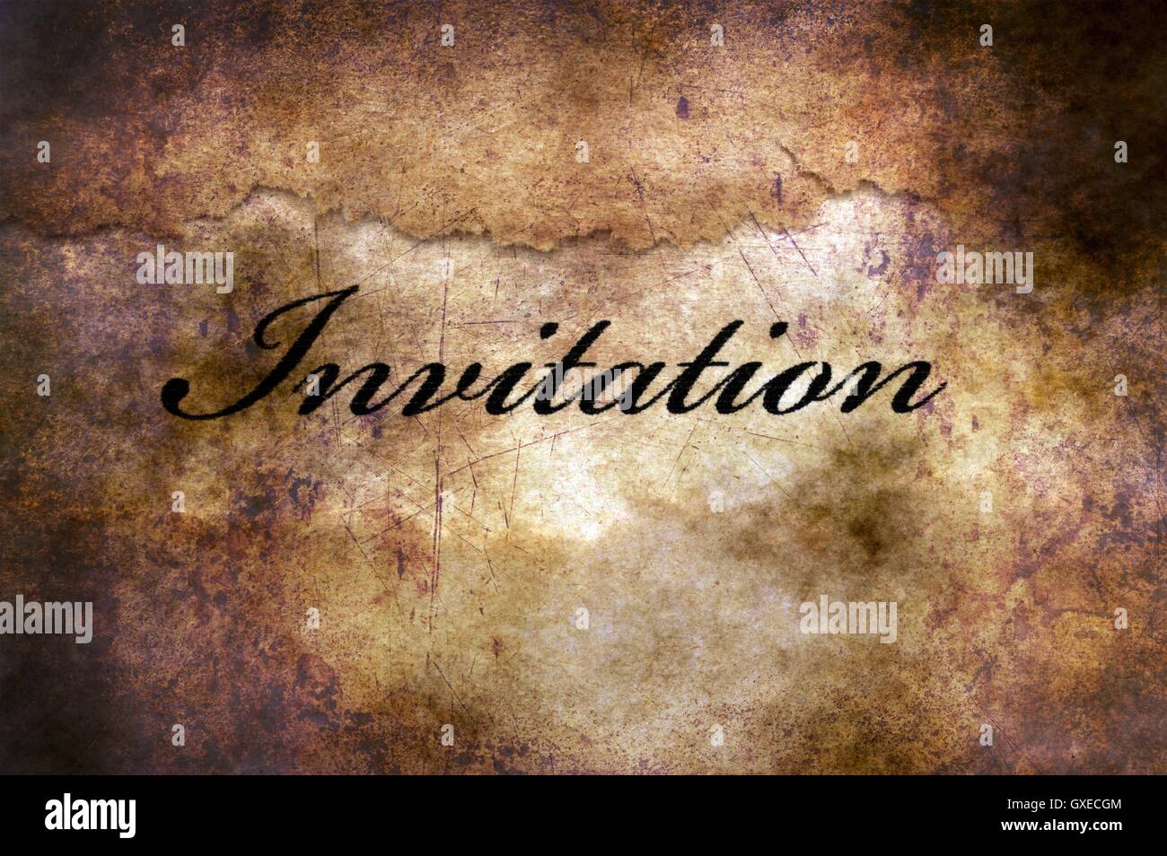 Invitation text on grunge background Stock Photo - Alamy