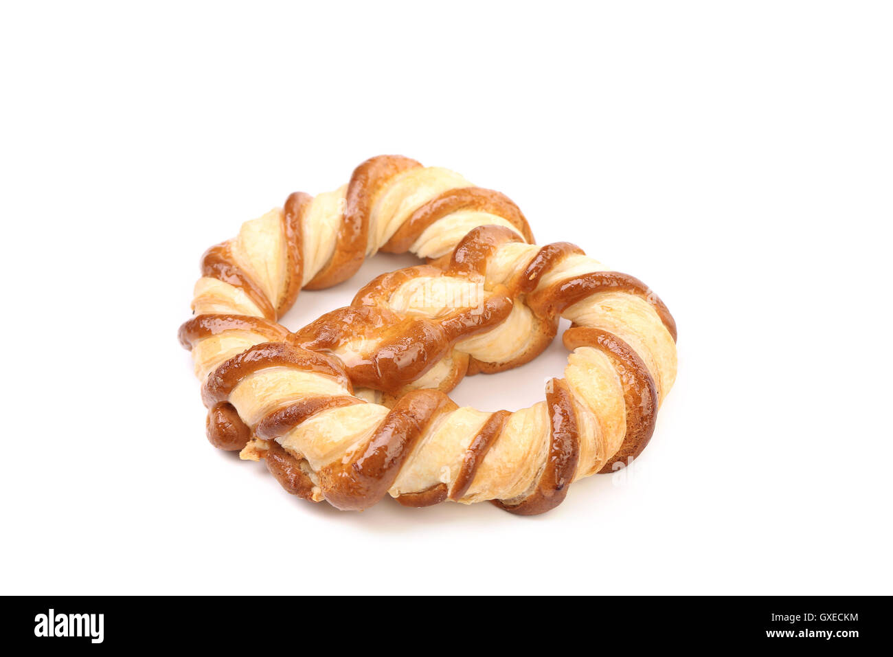 Knot-shaped biscuits on a white background Stock Photo - Alamy