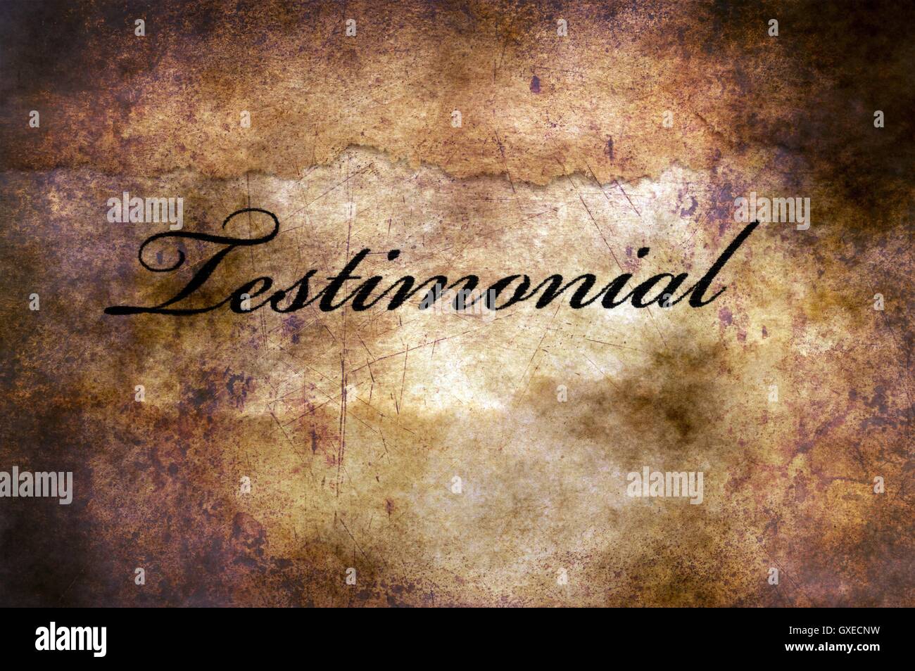 Testimonial text on grunge background Stock Photo - Alamy