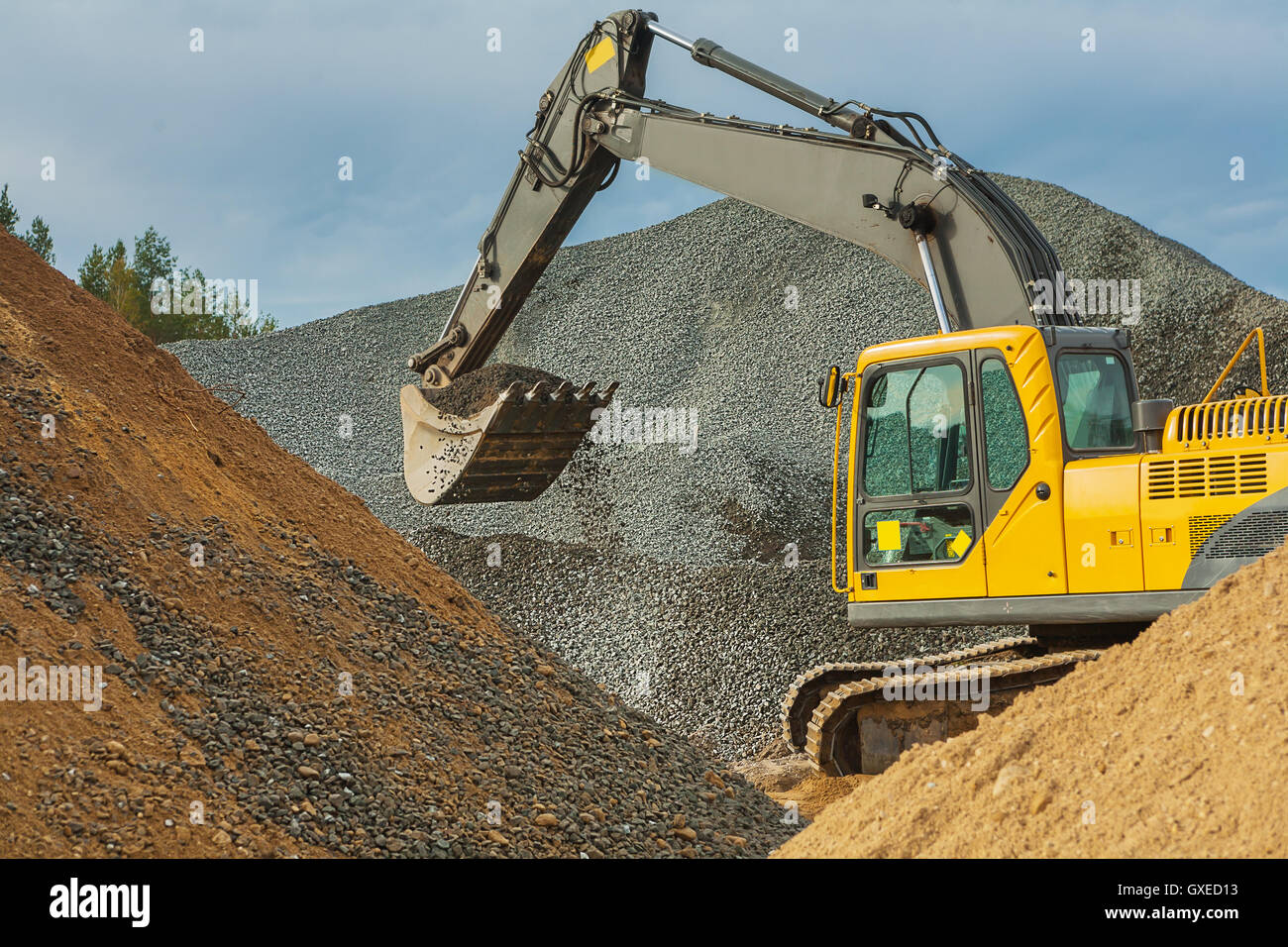 excavator in work Stock Photo - Alamy