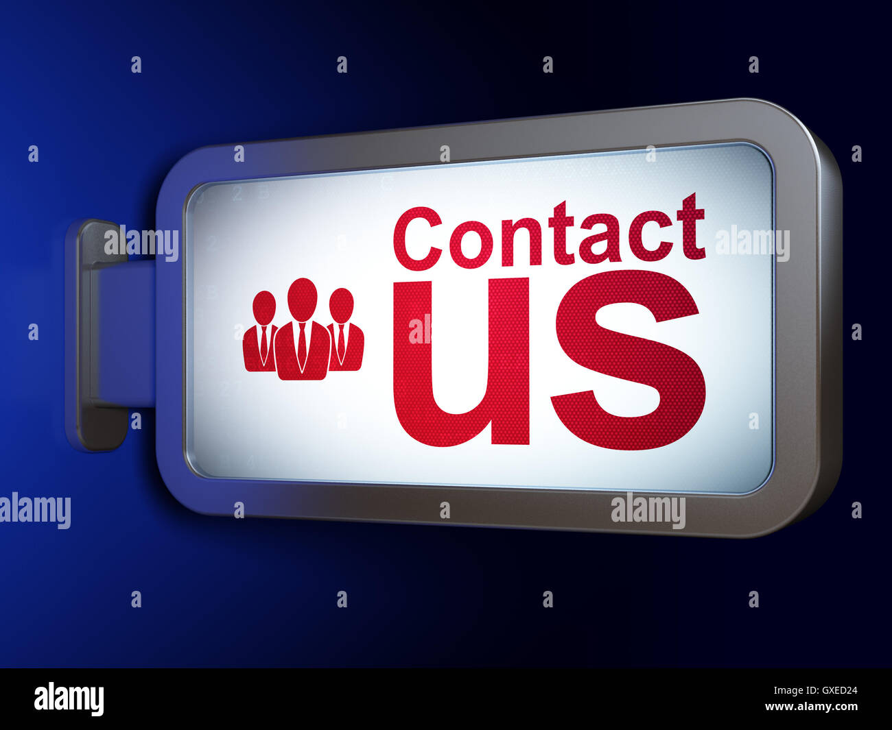 Marketing concept: Contact Us and Business People on billboard b Stock ...