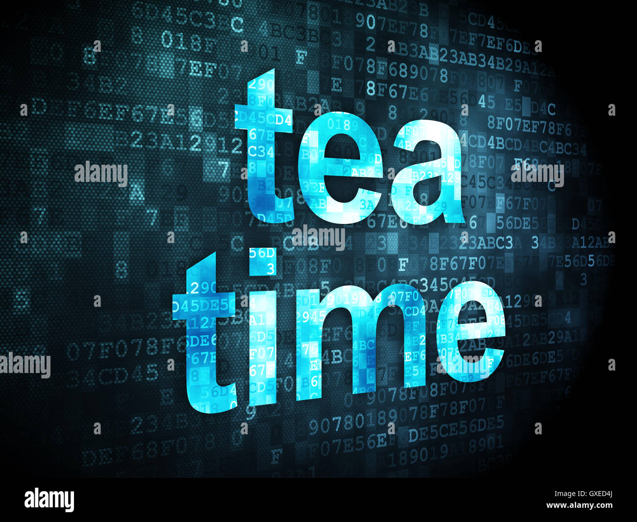 Timeline concept: Tea Time on digital background Stock Photo - Alamy