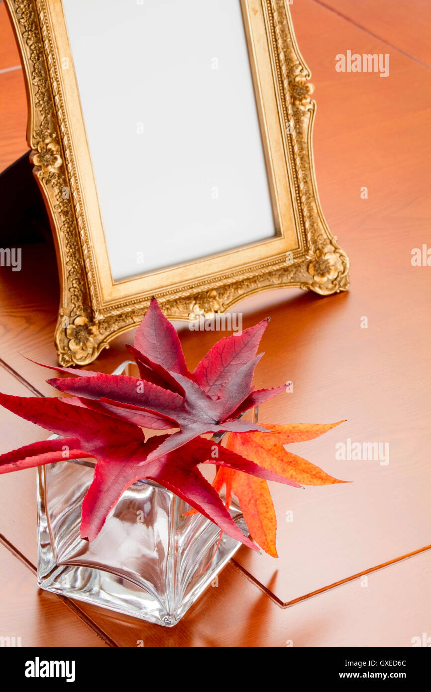 Autumn Leaves and photo frame Stock Photo - Alamy