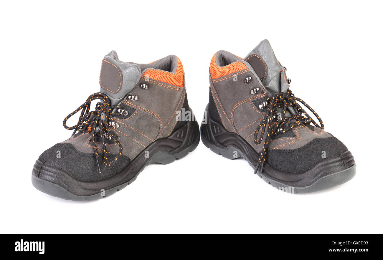 Sport man's boots. Front view Stock Photo - Alamy