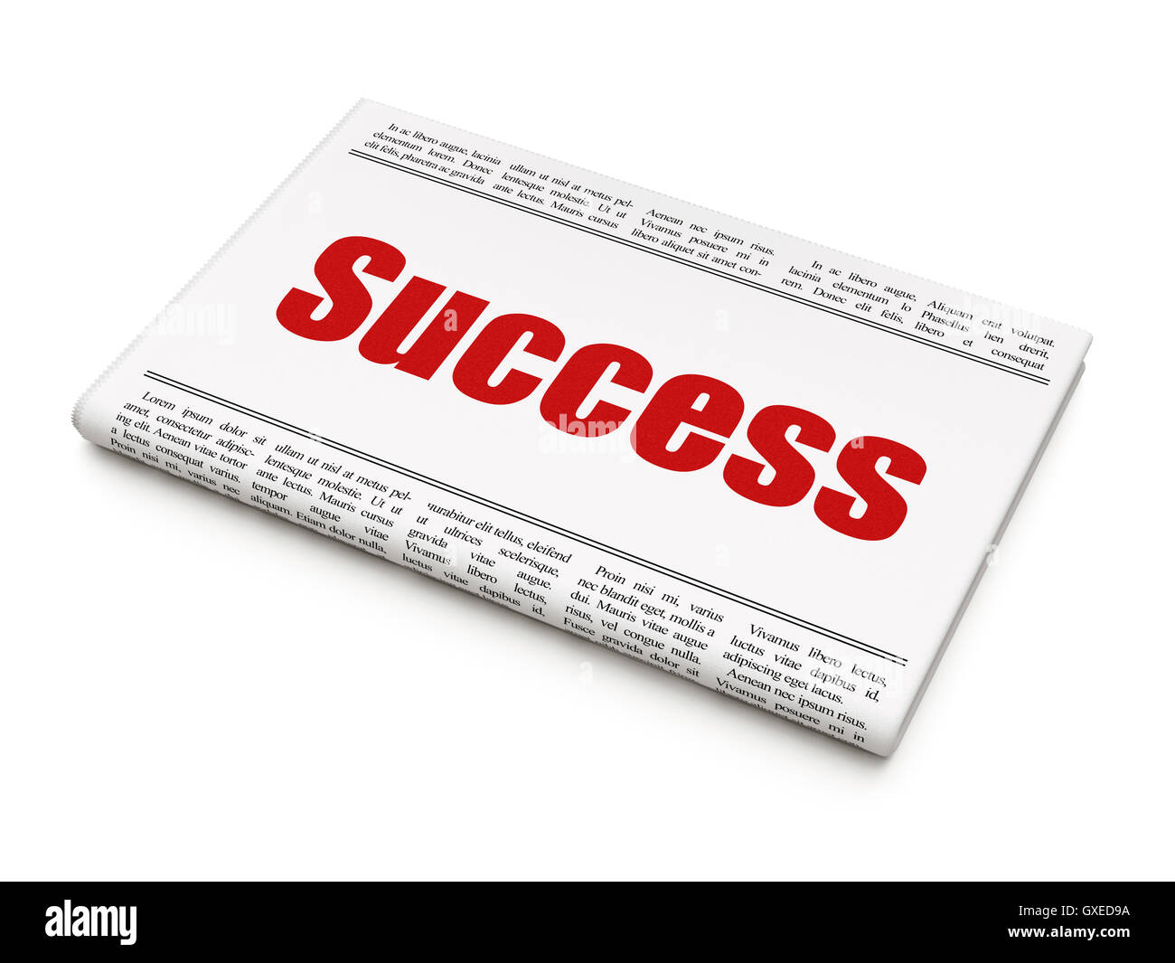 Business news concept: newspaper headline Success Stock Photo - Alamy