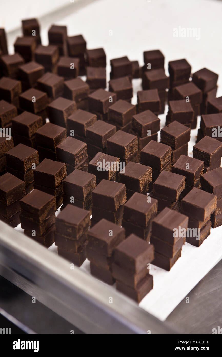 Stacks of chocolate Stock Photo - Alamy