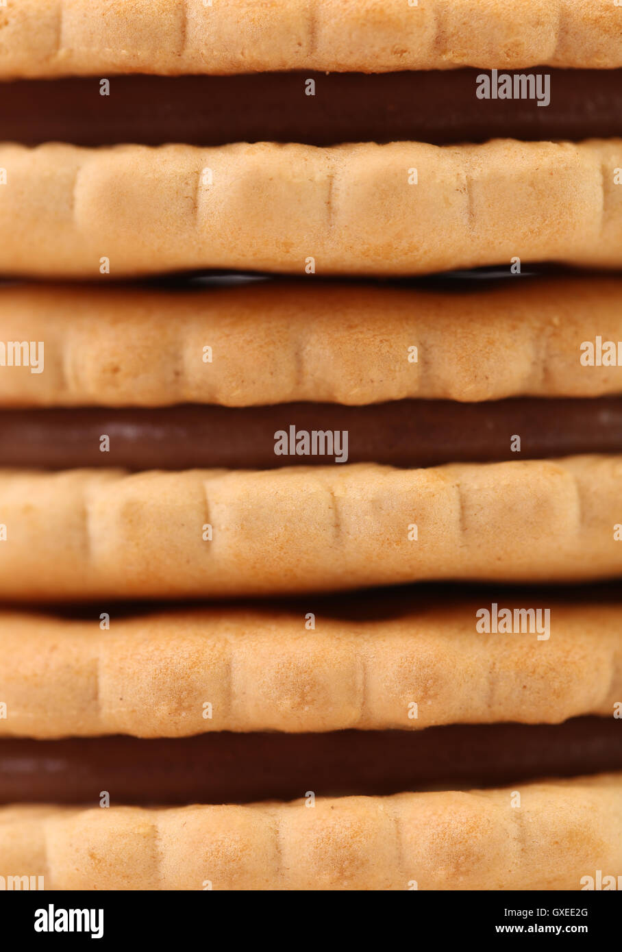 Sandwich biscuits with chocolate cream Stock Photo - Alamy