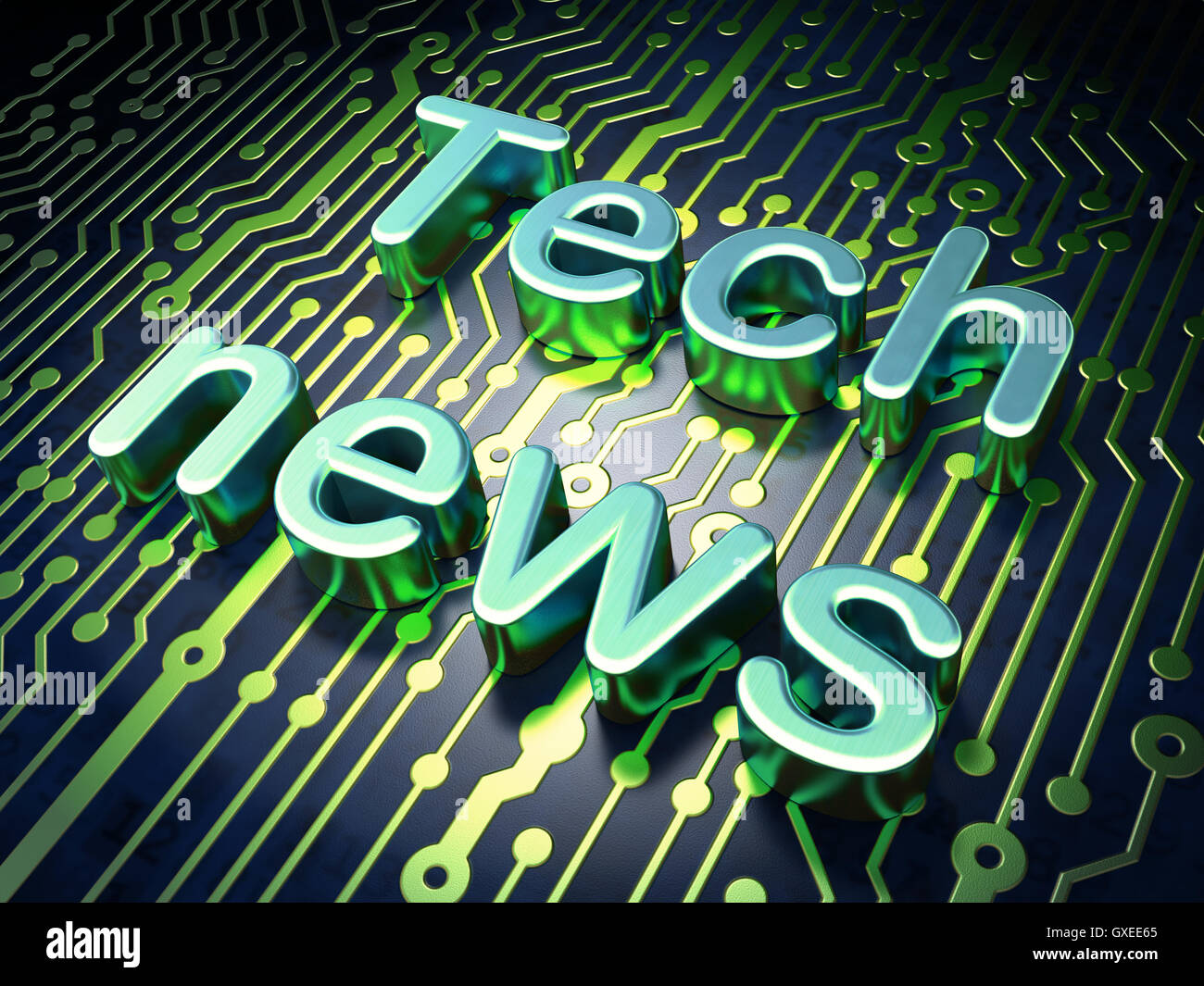 News concept: Tech News on circuit board background Stock Photo - Alamy