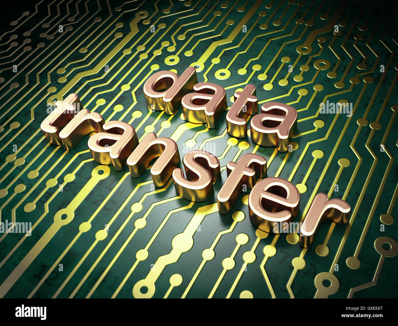 Data concept: Data Transfer on circuit board background Stock Photo - Alamy