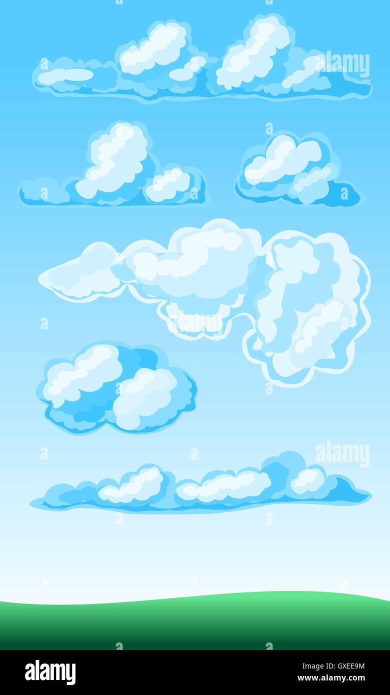 set of cartoon clouds Stock Vector Image & Art - Alamy