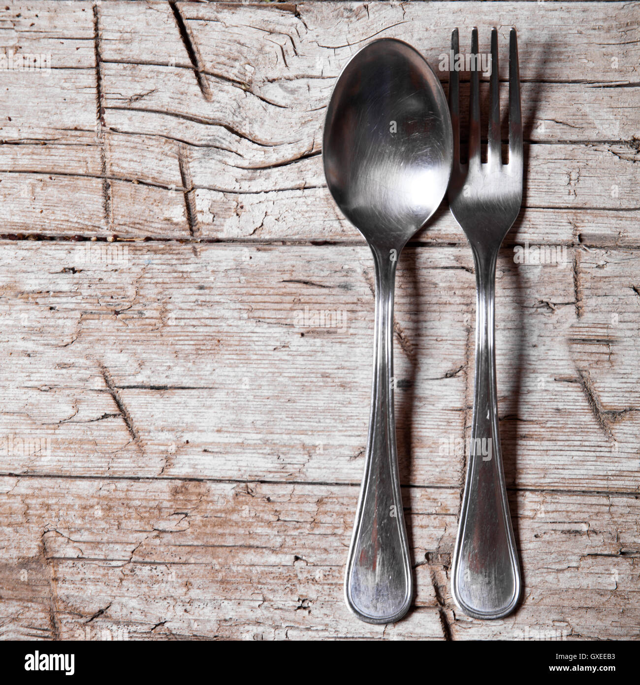 vintage spoon and fork Stock Photo - Alamy