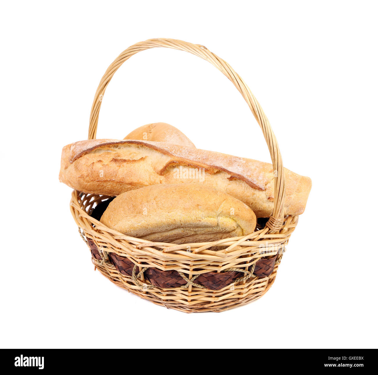 White bread in basket Stock Photo - Alamy