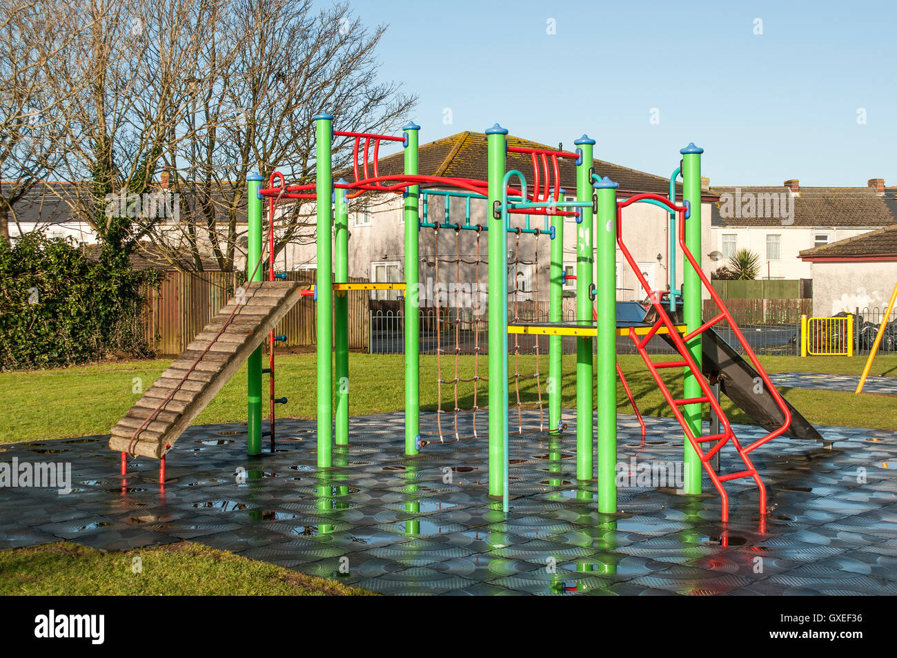 an empty childrens playground , england, uk Stock Photo - Alamy