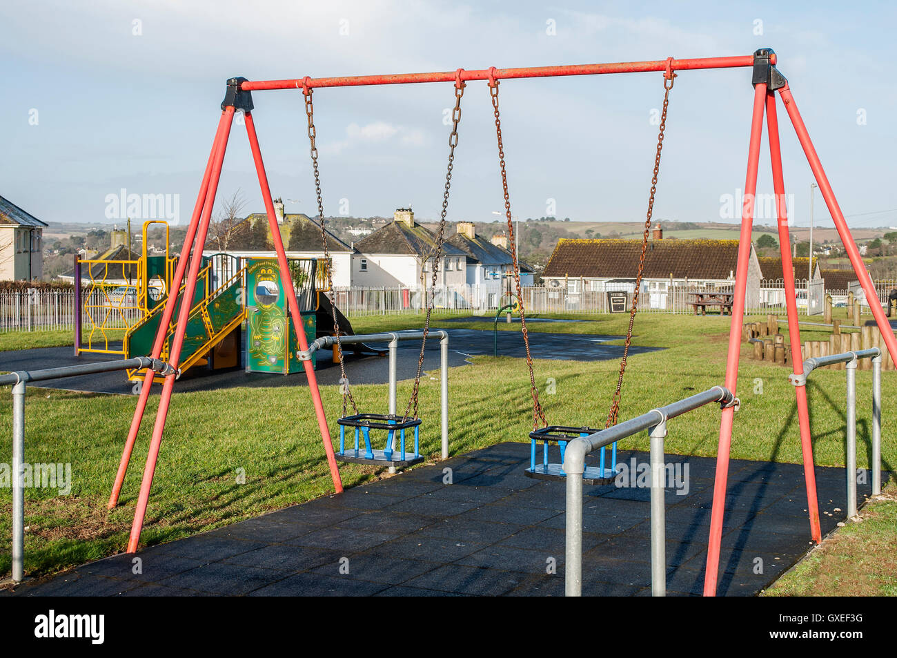 Empty childrens playground hi-res stock photography and images - Alamy