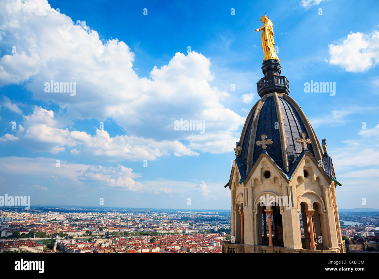 Golden Statue of Virgin Mary Stock Photo - Alamy