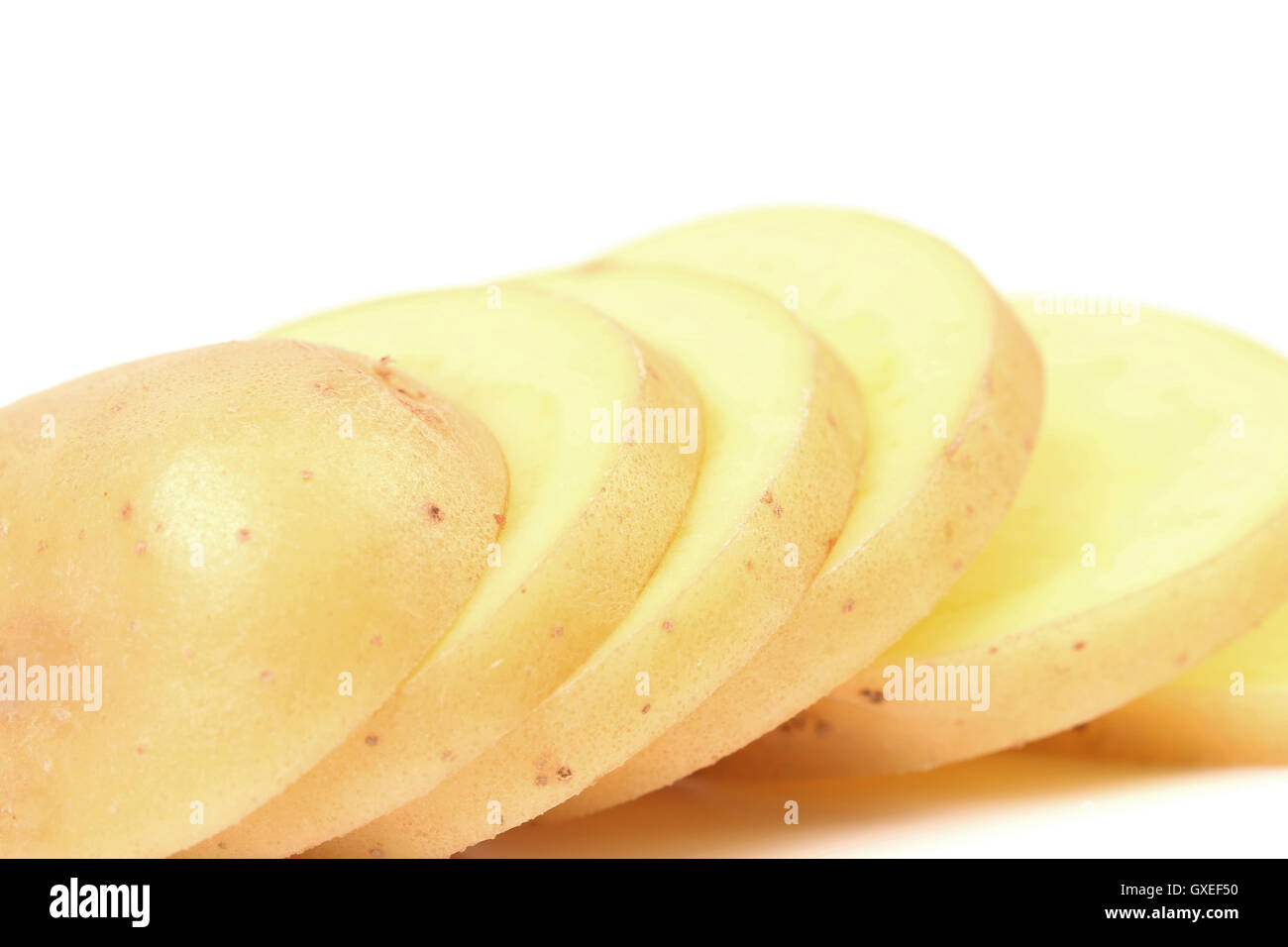 Potato slices. Close up Stock Photo - Alamy