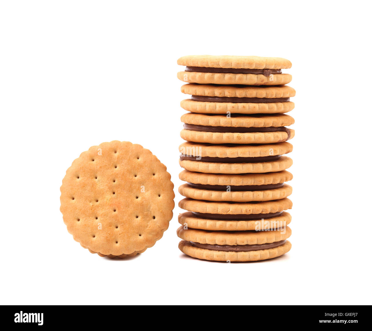 Stack cream filling biscuits hi-res stock photography and images - Alamy
