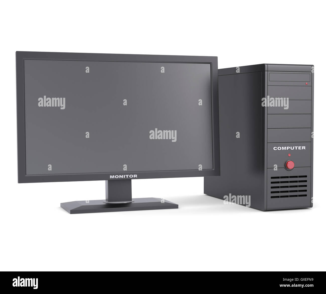 System unit with a monitor Stock Photo - Alamy