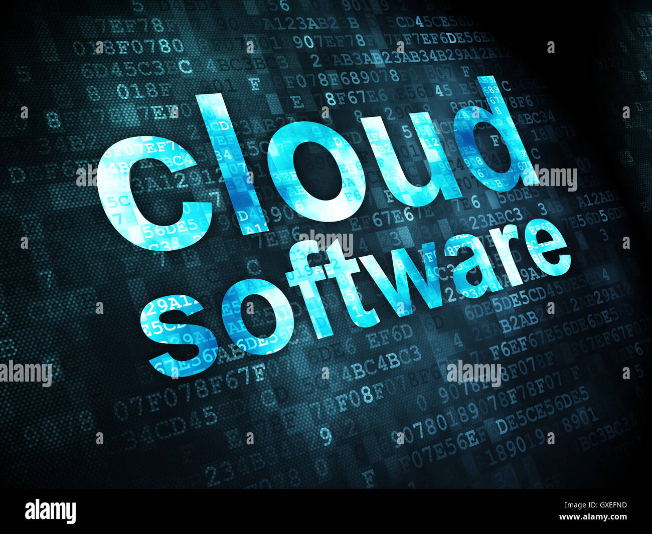Cloud networking concept: Cloud Software on digital background Stock ...