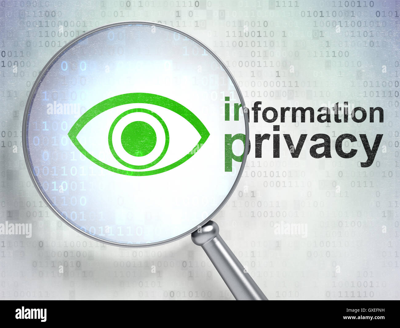 Privacy concept: Eye and Information Privacy with optical glass Stock ...