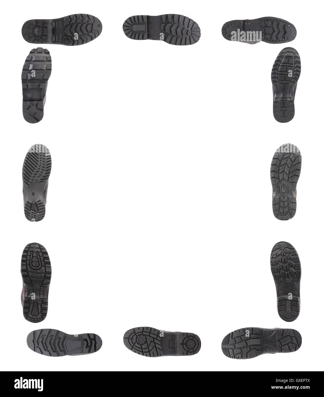 Frame with shoe soles Stock Photo - Alamy