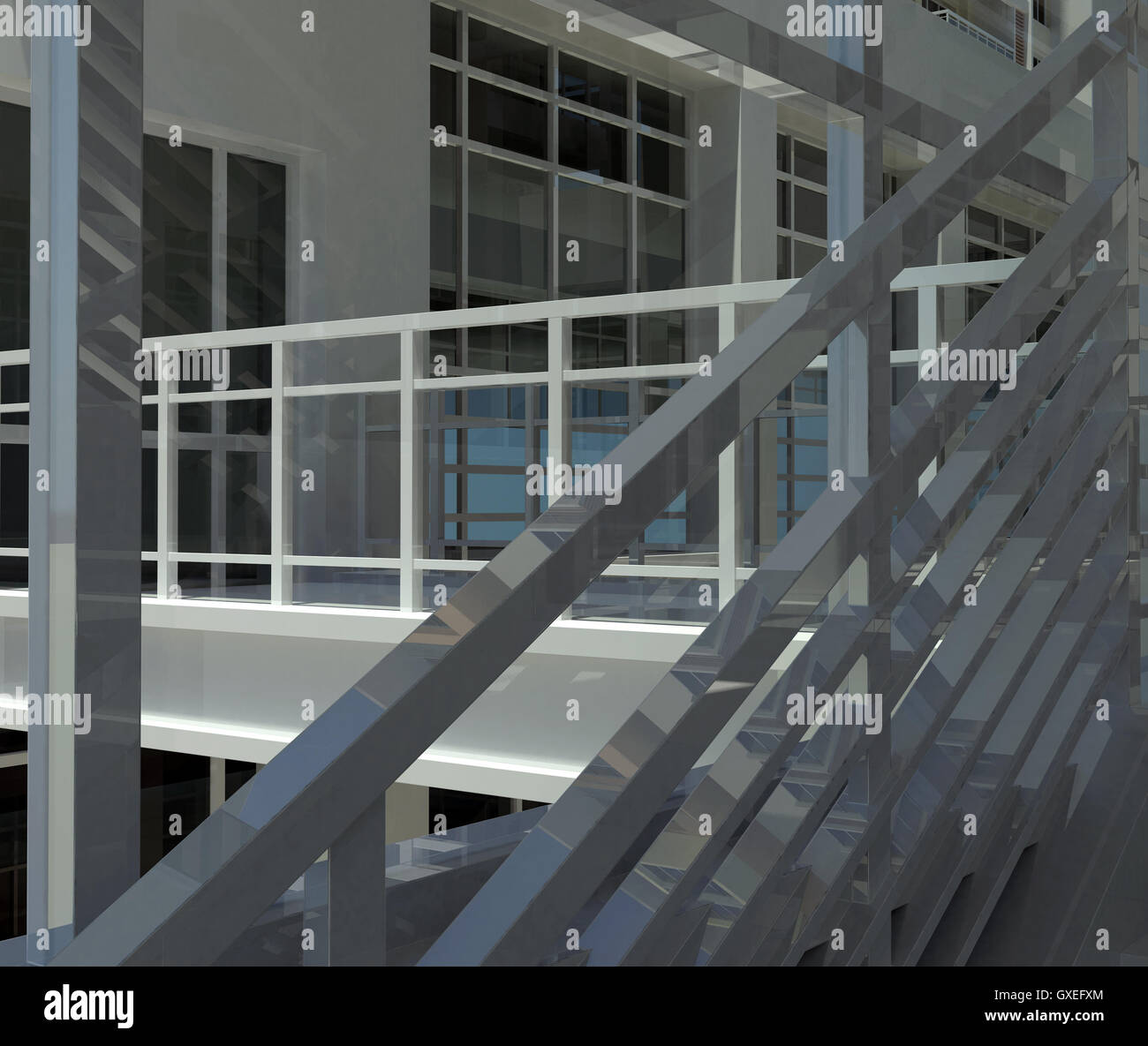 Architecture: staircase and windows Stock Photo - Alamy