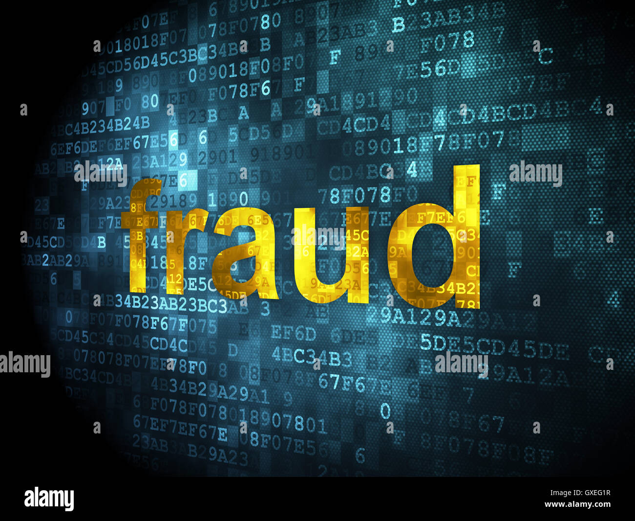 Protection concept: Fraud on digital background Stock Photo - Alamy