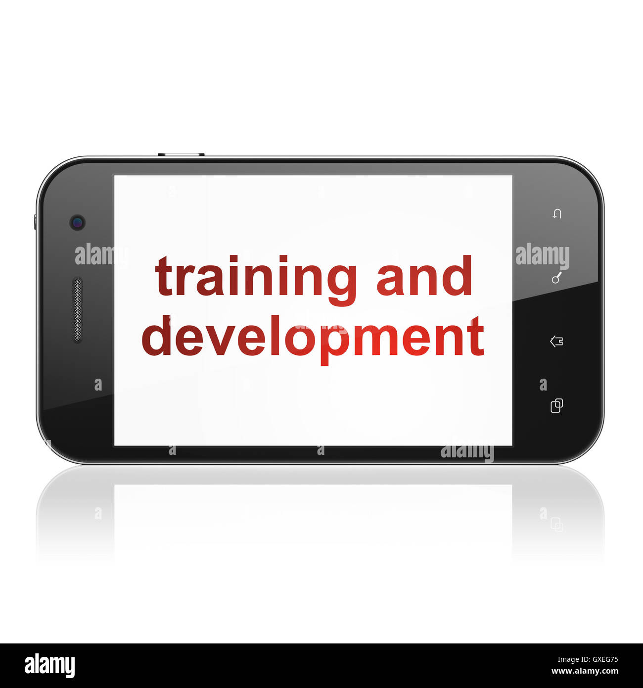 Education concept: Training and Development on smartphone Stock Photo ...