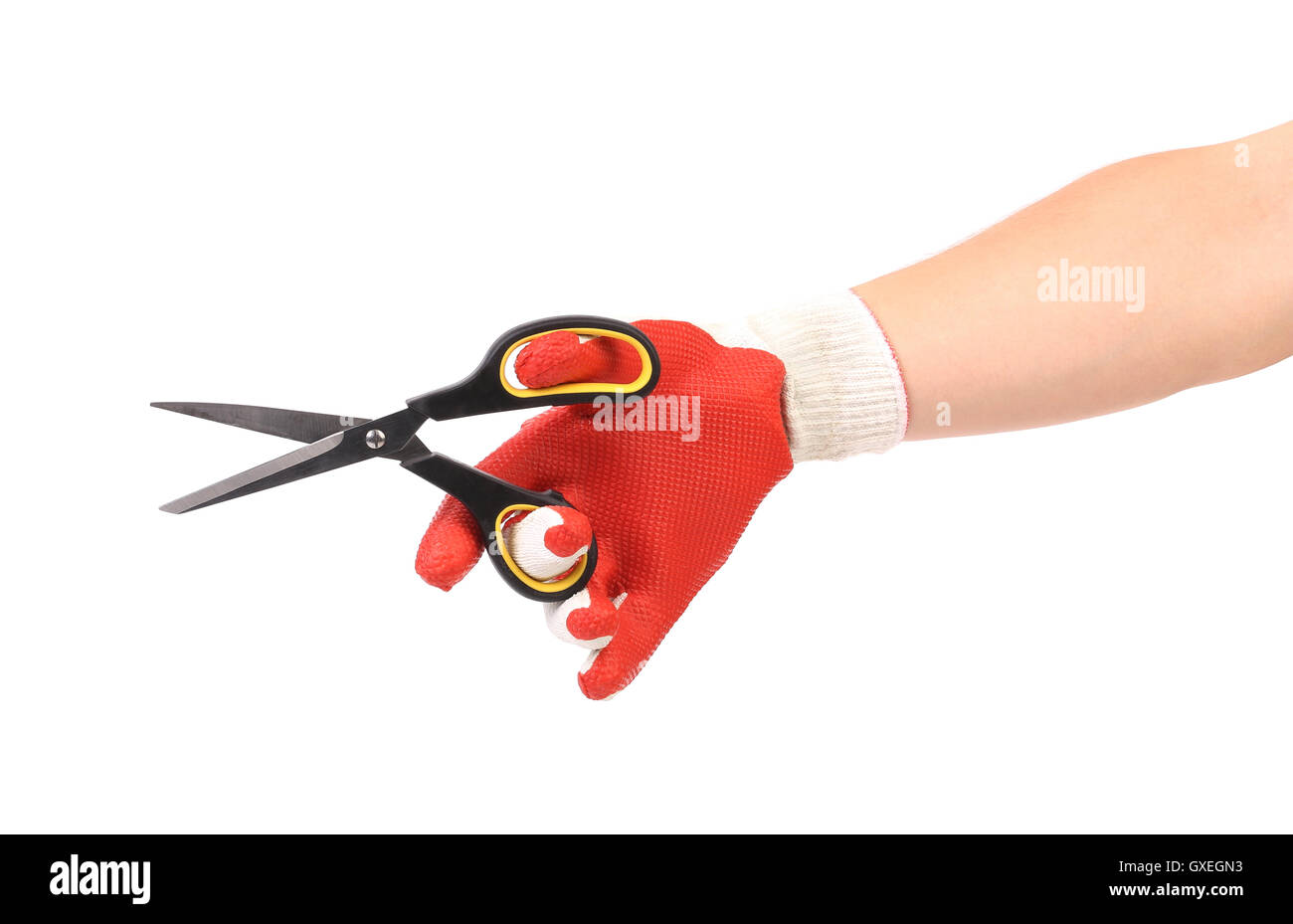 Hand holding scissors Stock Photo - Alamy