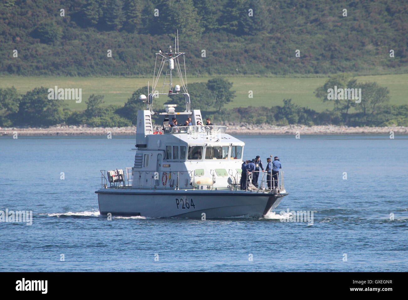 HMS Archer (P264), an Archer-class patrol vessel of the Royal Navy, off ...