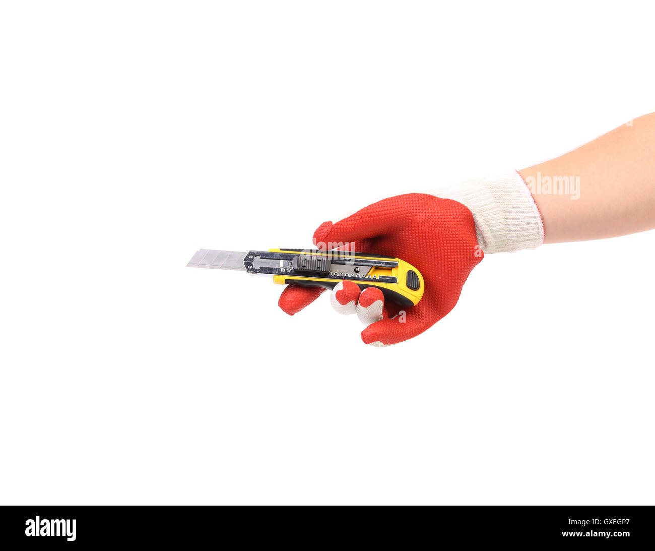 Hand holding utility blade hi-res stock photography and images - Alamy