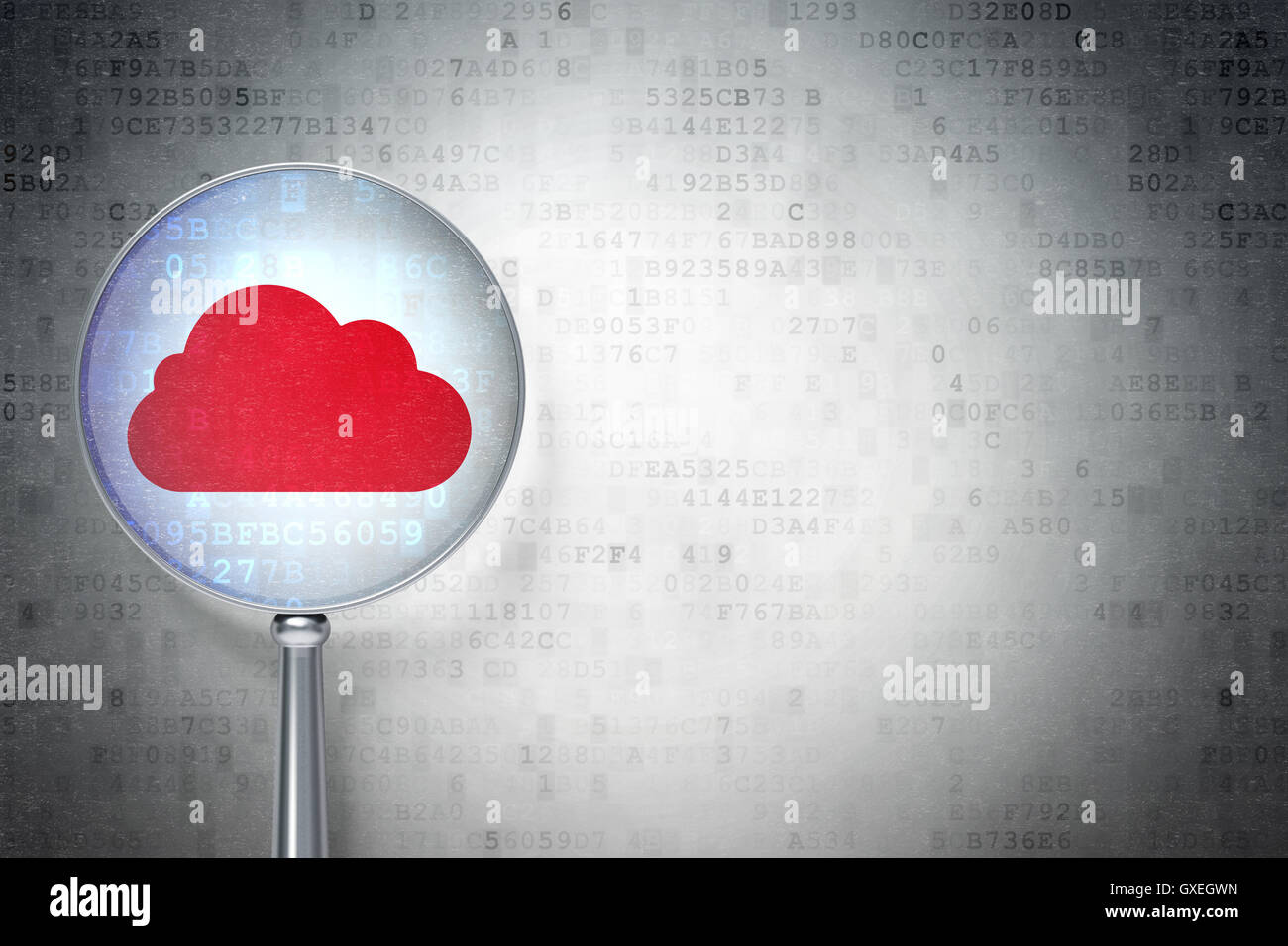 Cloud computing concept: Cloud with optical glass on digital ba Stock ...