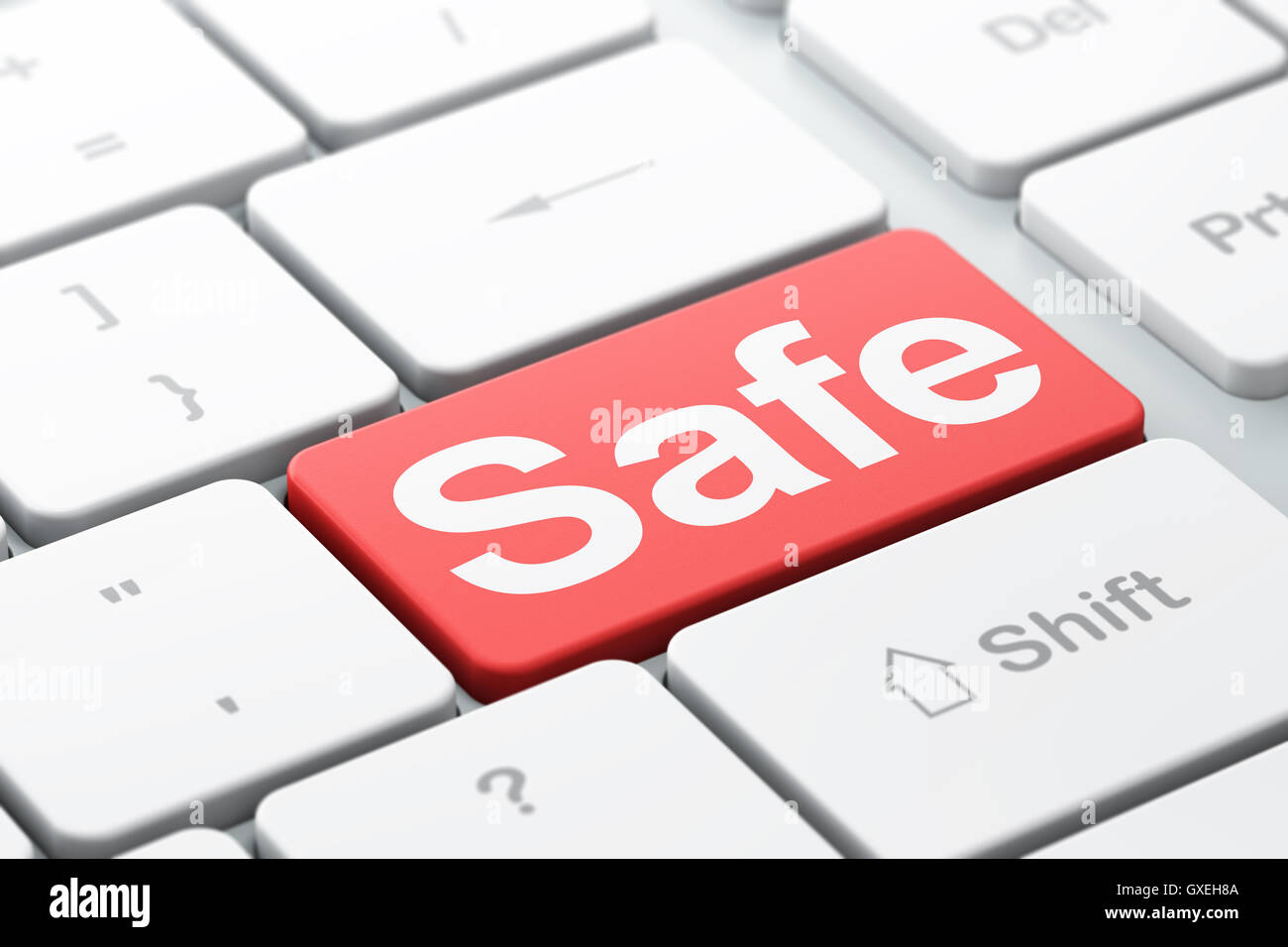 Safety concept: Safe on computer keyboard background Stock Photo - Alamy