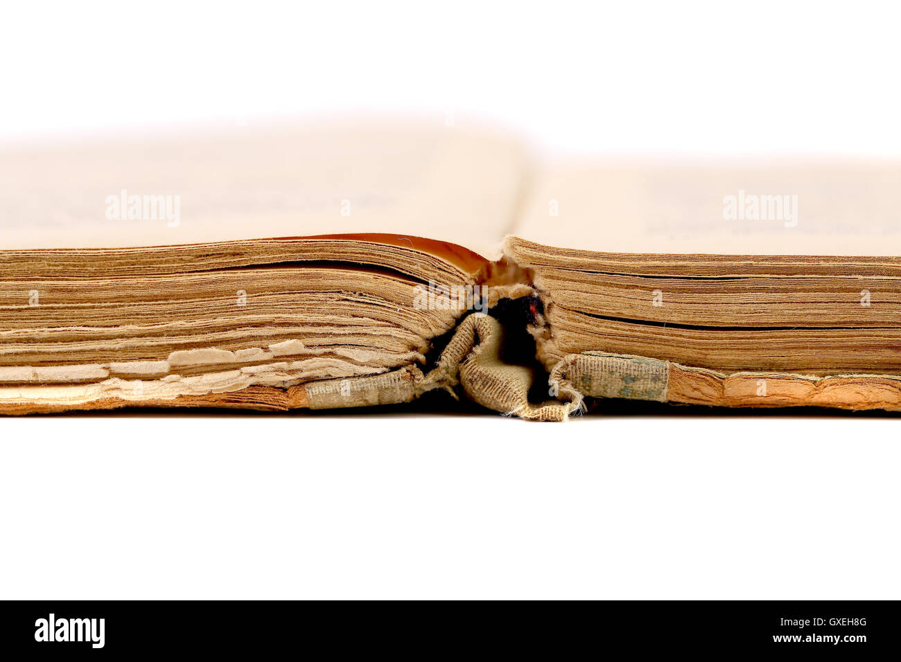 Opened old book. Close up Stock Photo - Alamy