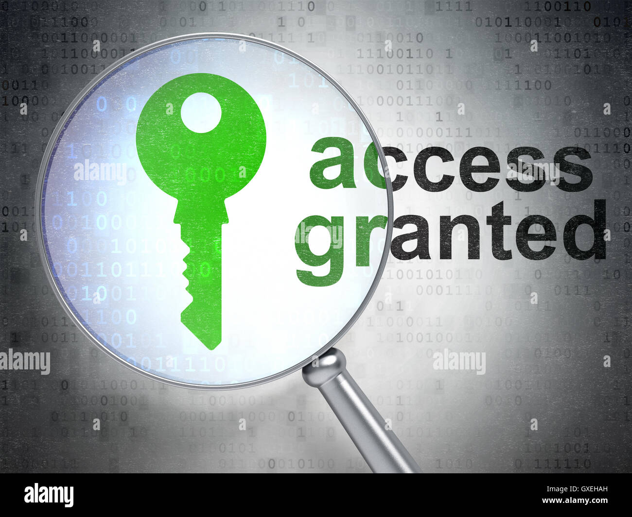 Protection concept: Key and Access Granted with optical glass Stock ...