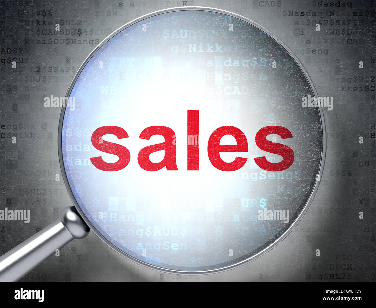 Advertising concept: Sales with optical glass Stock Photo - Alamy