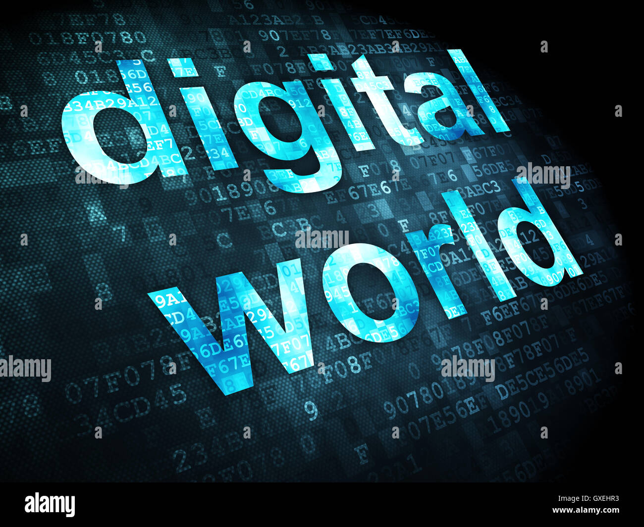 Data concept: Digital World on digital background Stock Photo - Alamy