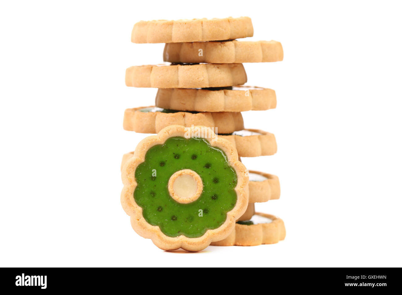 Stack of kiwi biscuits Stock Photo - Alamy
